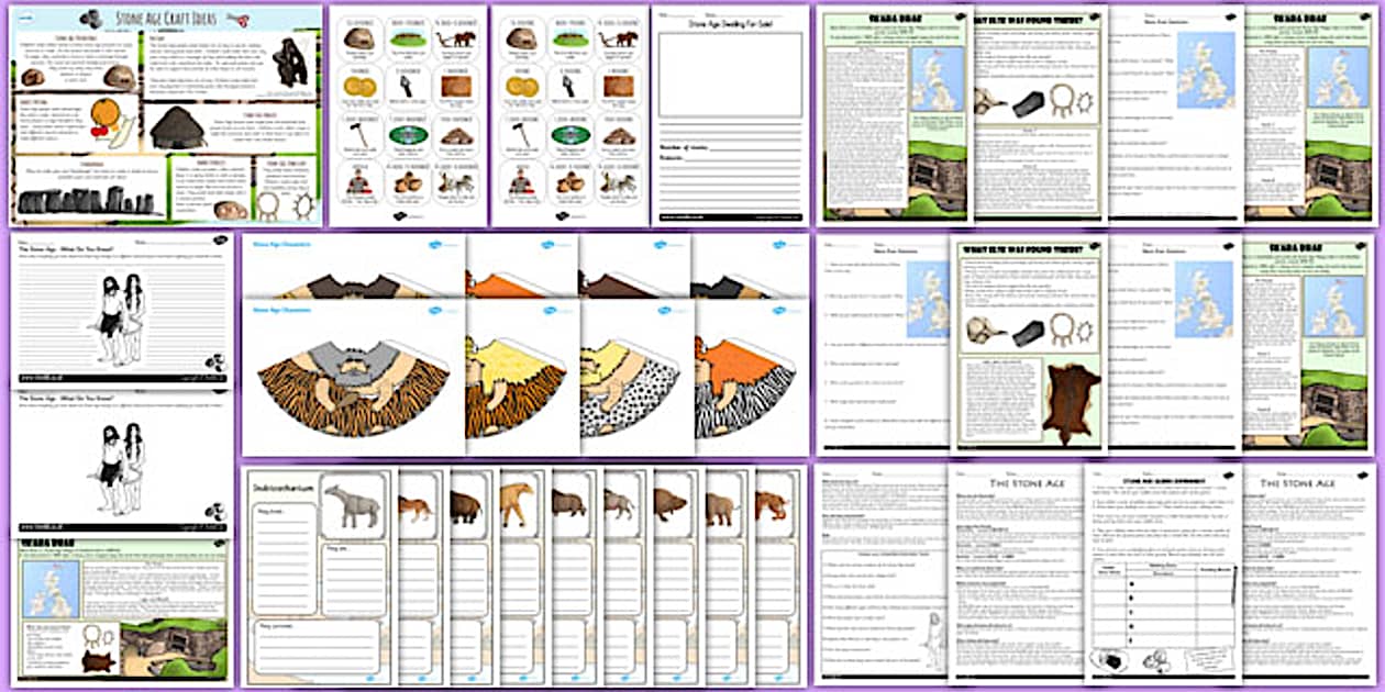 Stone Age Lesson Resource Pack - Stone Age Worksheets