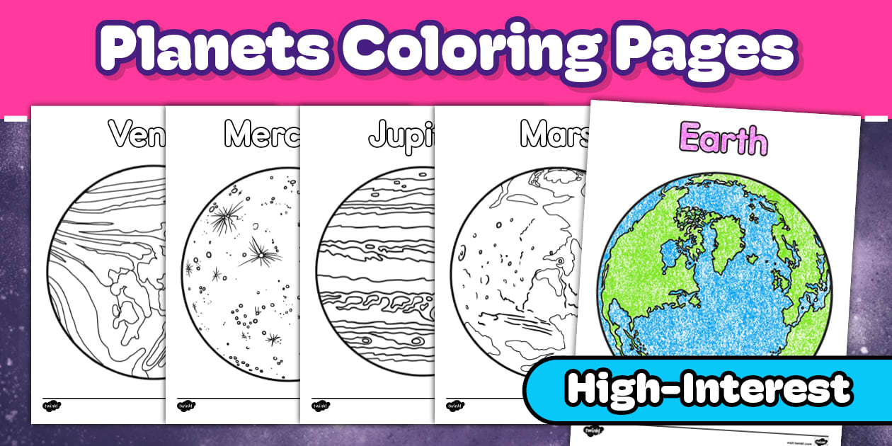 Printable Planet Coloring Sheets Pack for Kids | Twinkl USA