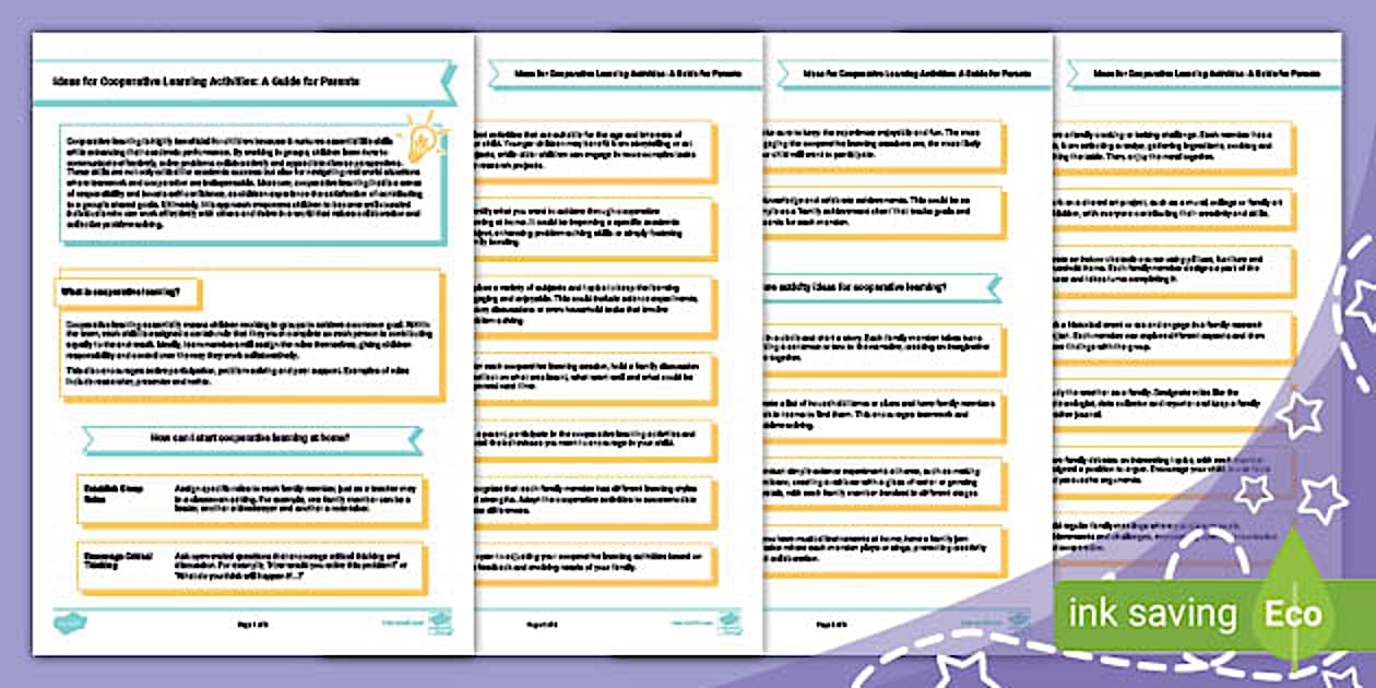 Parent Guide To Cooperative Learning Activities | Twinkl