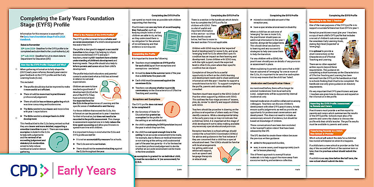 Completing the EYFS Profile | EYFS Profile | Assessment