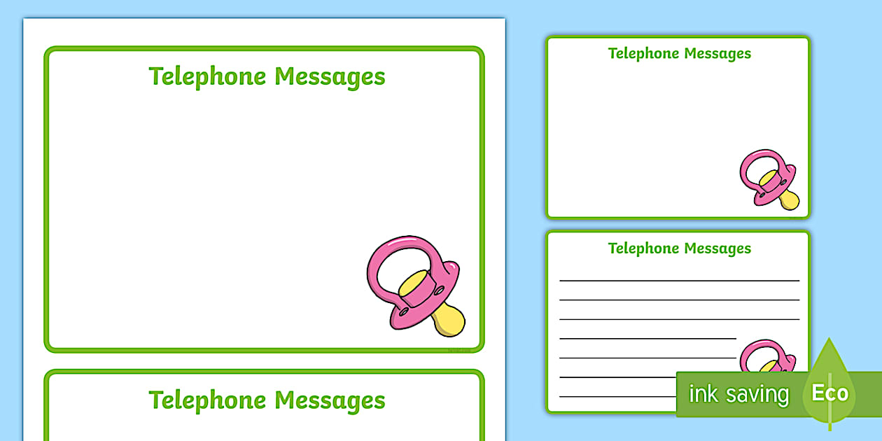Editable Baby Clinic Role Play Telephone Messages - Twinkl