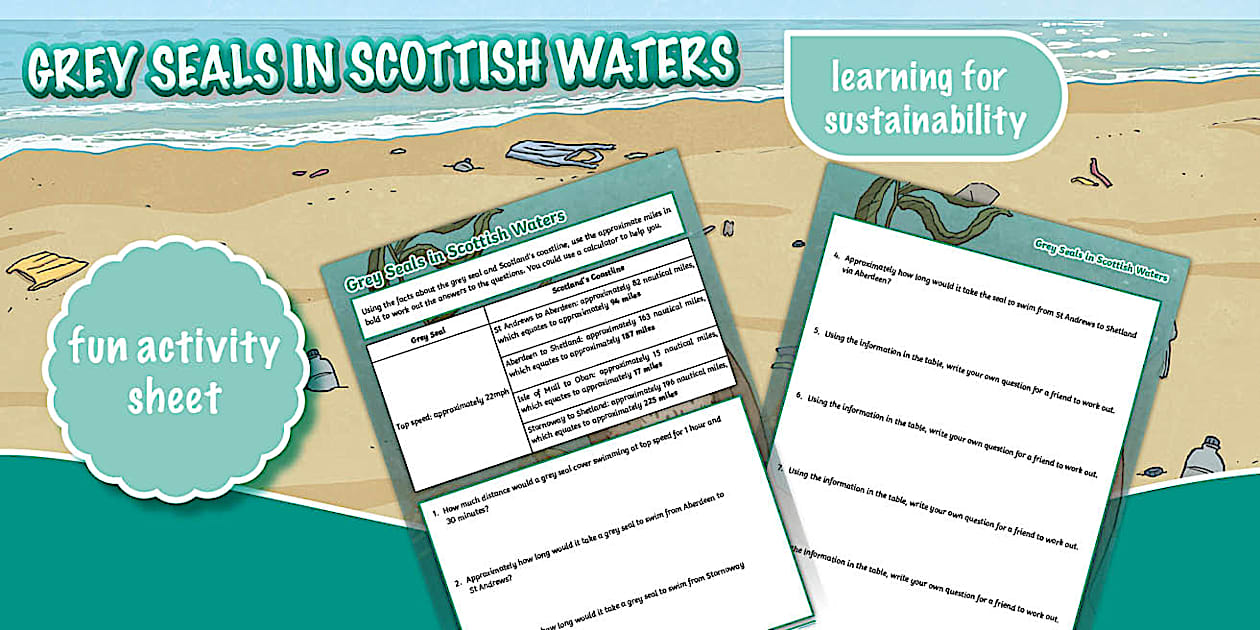 Grey Seals in Scottish Waters Maths Activity Sheet