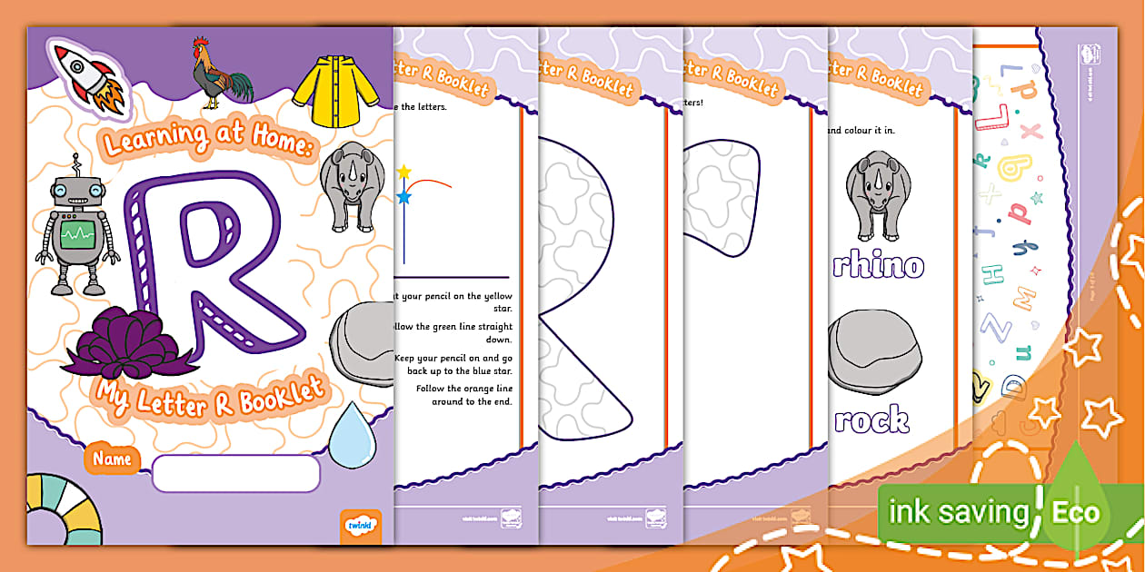 Learning Letters at Home: My Letter R Activity Booklet