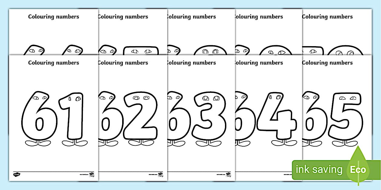 Colouring Page by Numbers 61-70 | Resources | Twinkl