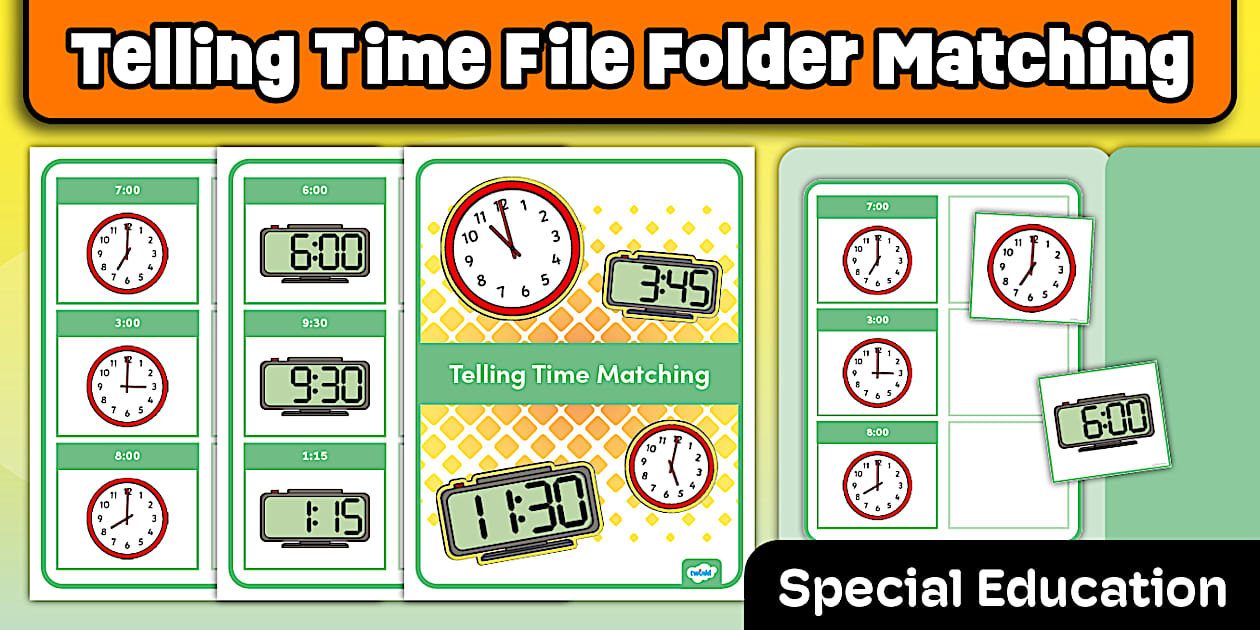 Digital and Analog Telling Time Folder Matching Activities