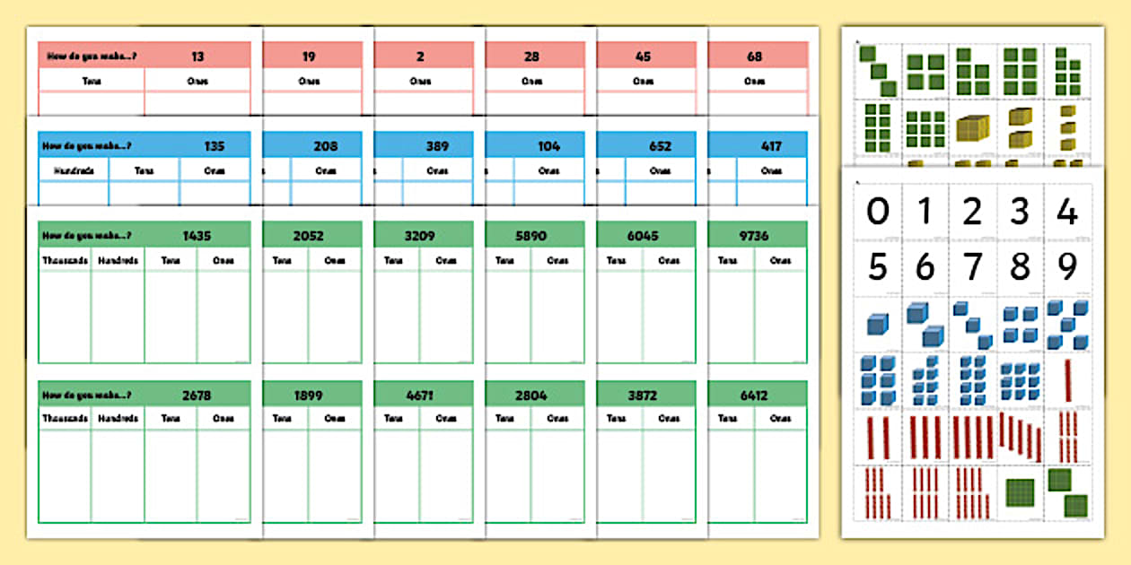 Place Value How Do You Make? Cards