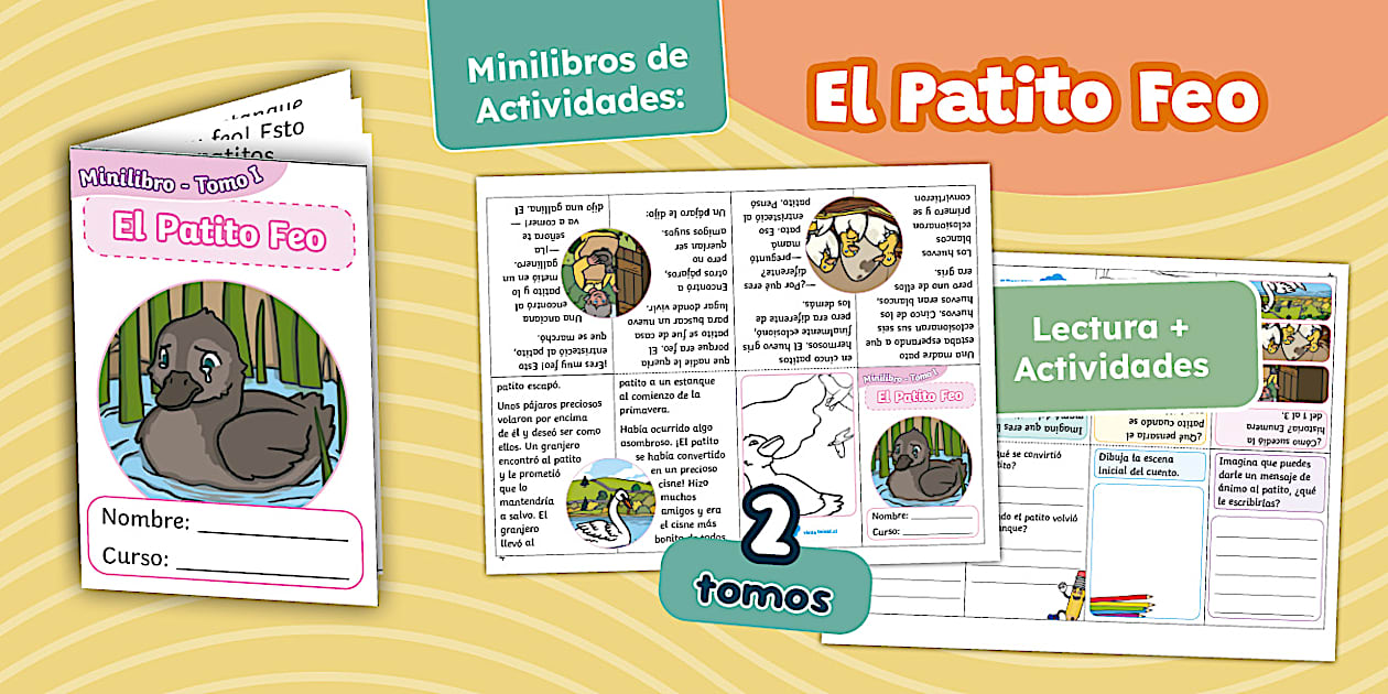 Minillibro | Comprensión | Escritura | Patito Feo | 1° | 2°