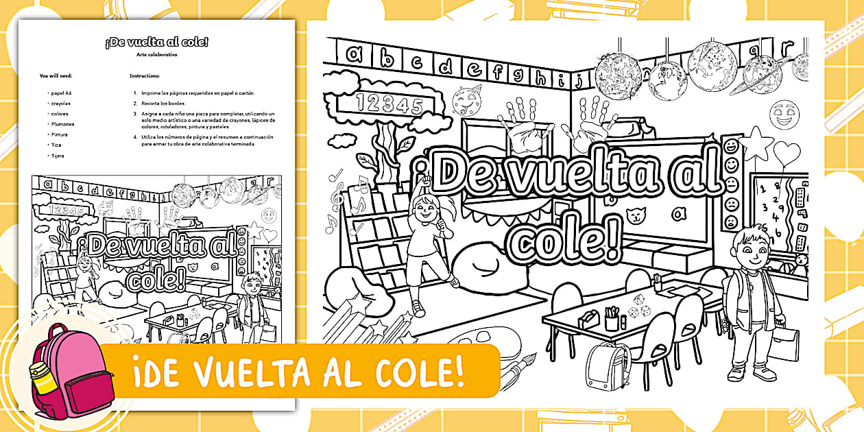 Arte colaborativo: ¡De vuelta al cole! | Twinkl