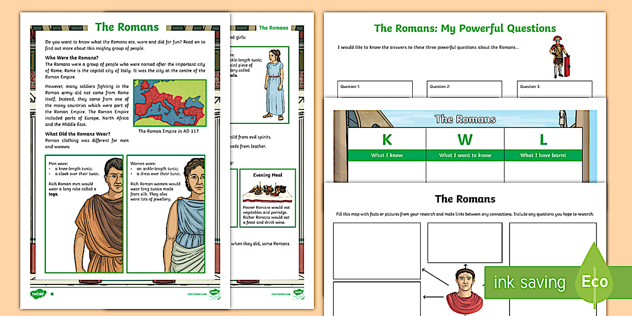KS2 The Romans Research Activity Pack (Teacher-Made)