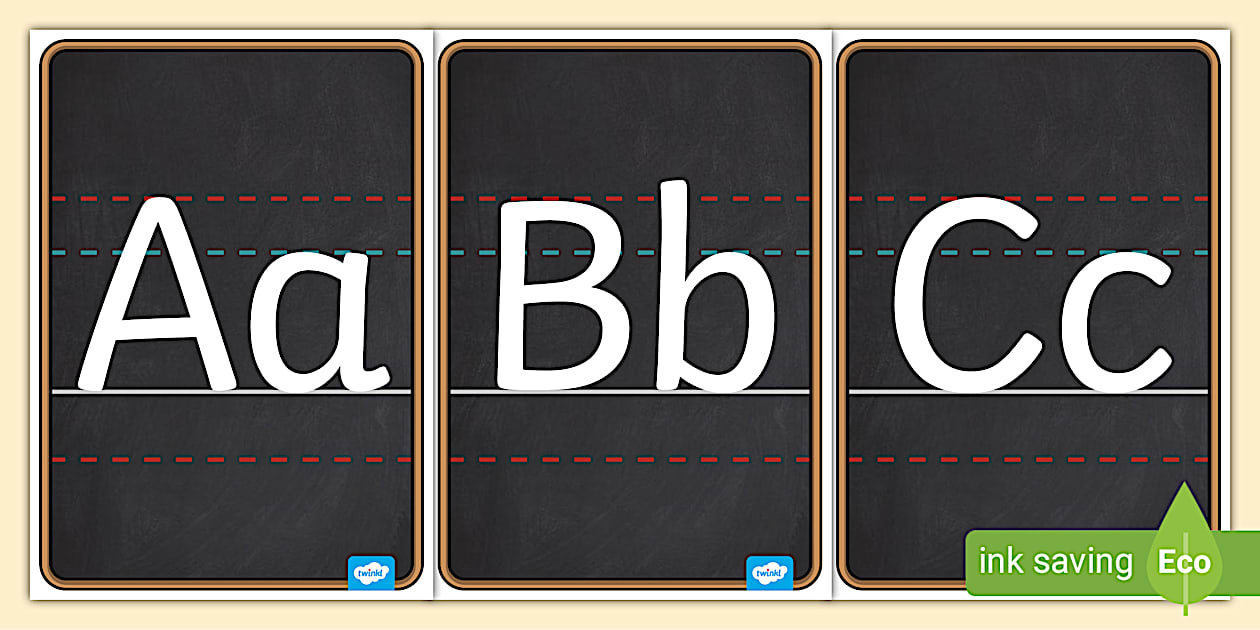 Uppercase and Lowercase Alphabet Chalkboard Display Posters