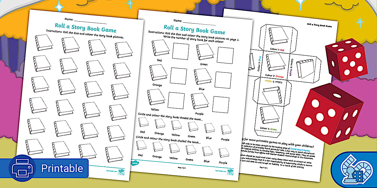 Roll a Story Book Dice Game (teacher made) - Twinkl