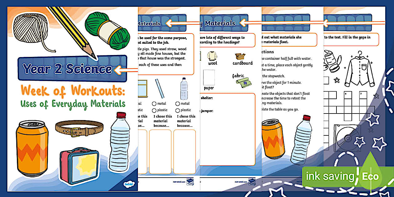 Year 2 Science Week of Workouts: Uses of Everyday Materials (Ages 6 - 7)