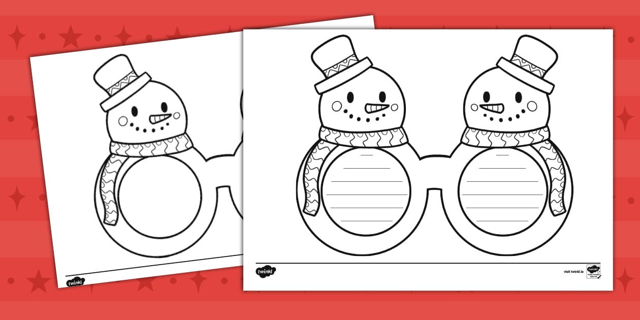 Christmas Glasses Writing Template (teacher made) - Twinkl
