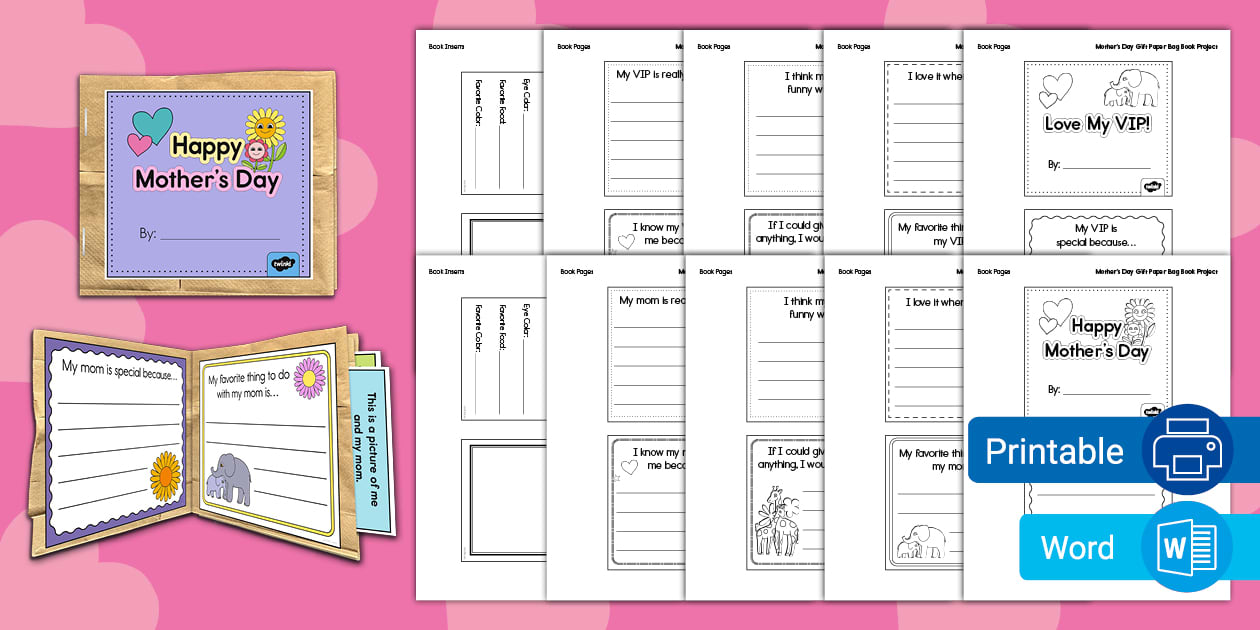 Mother's Day Gift Paper Bag Book Project - Twinkl