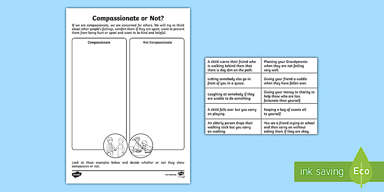 Compassion Sorting Activity (teacher made) - Twinkl