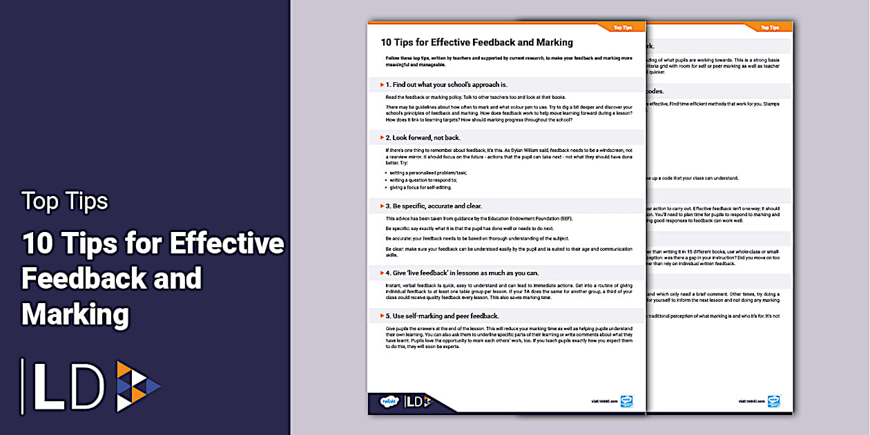 Tips to Support Effective Assessment and Marking - Twinkl