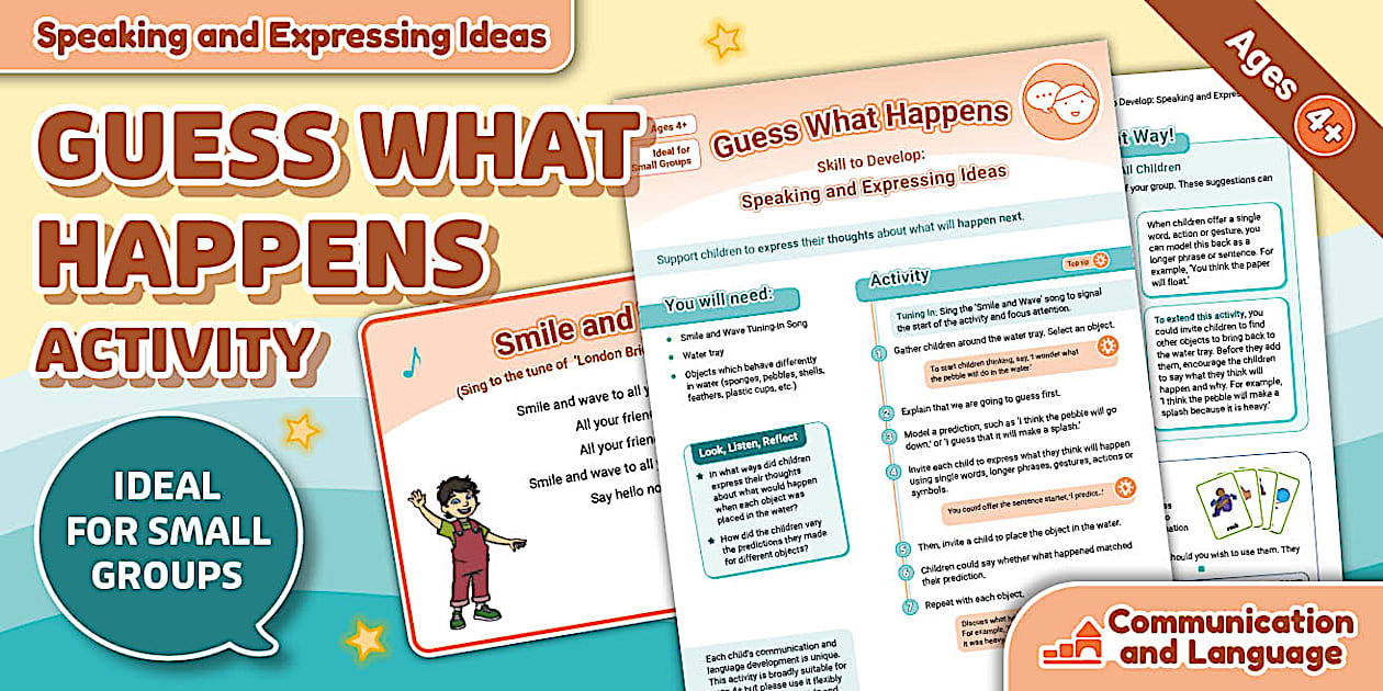 EYFS Communication and Language Activity: Guess What Happens