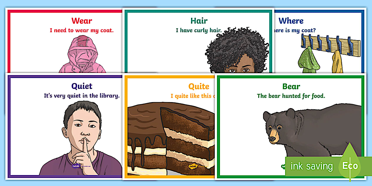 Cursive Year 3 Homophones and Near Homophones Display Poster