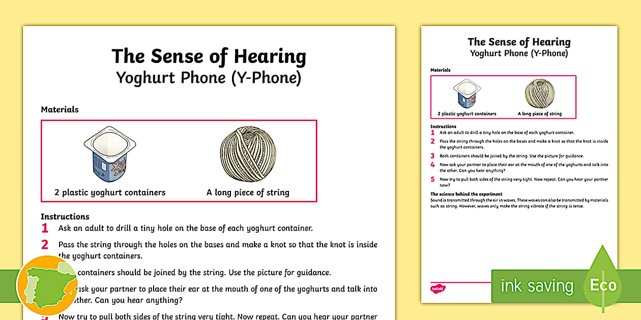 Sense of Hearing: The Y-phone Science Experiment - Twinkl
