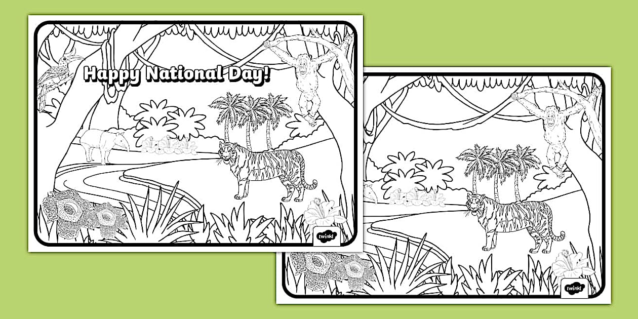 Malaysia National Day Colouring Activity