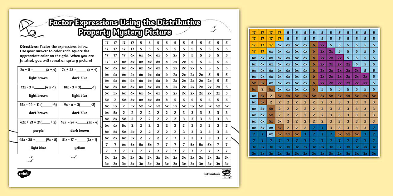 Sixth Gr Factor Ex Using the Distributive Property Mystery