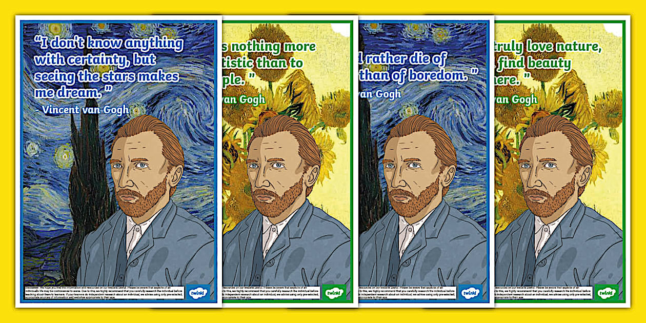 Sayings from Vincent van Gogh Display Poster Pack - Twinkl