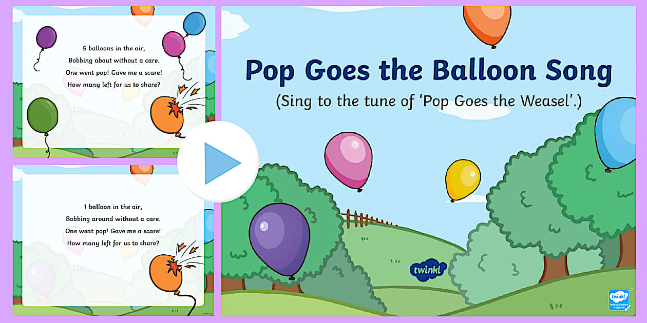 Pop Goes the Balloon Song PowerPoint (teacher made) - Twinkl