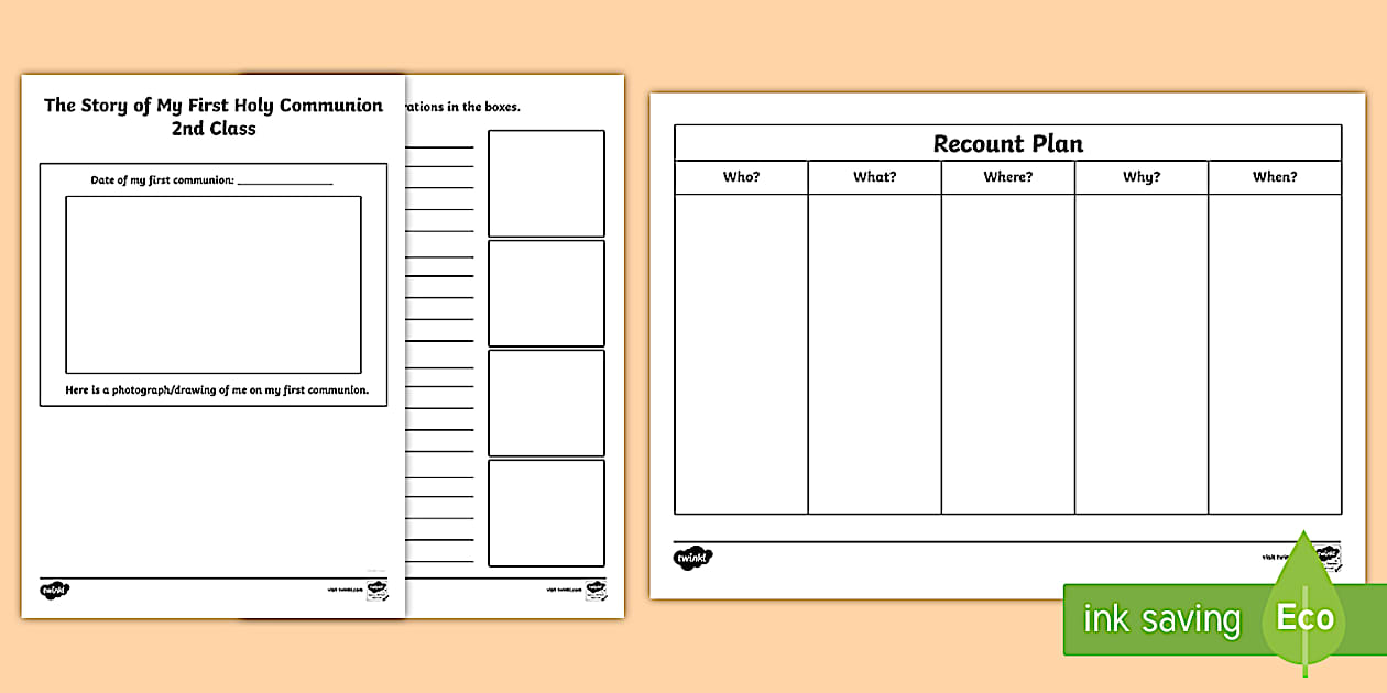The Story of my First Holy Communion Worksheet - Twinkl