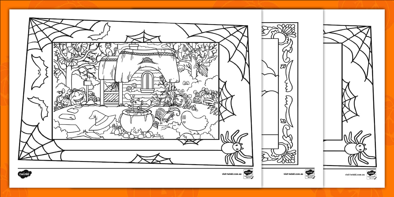 Halloween Mindfulness Colouring Sheets - Twinkl
