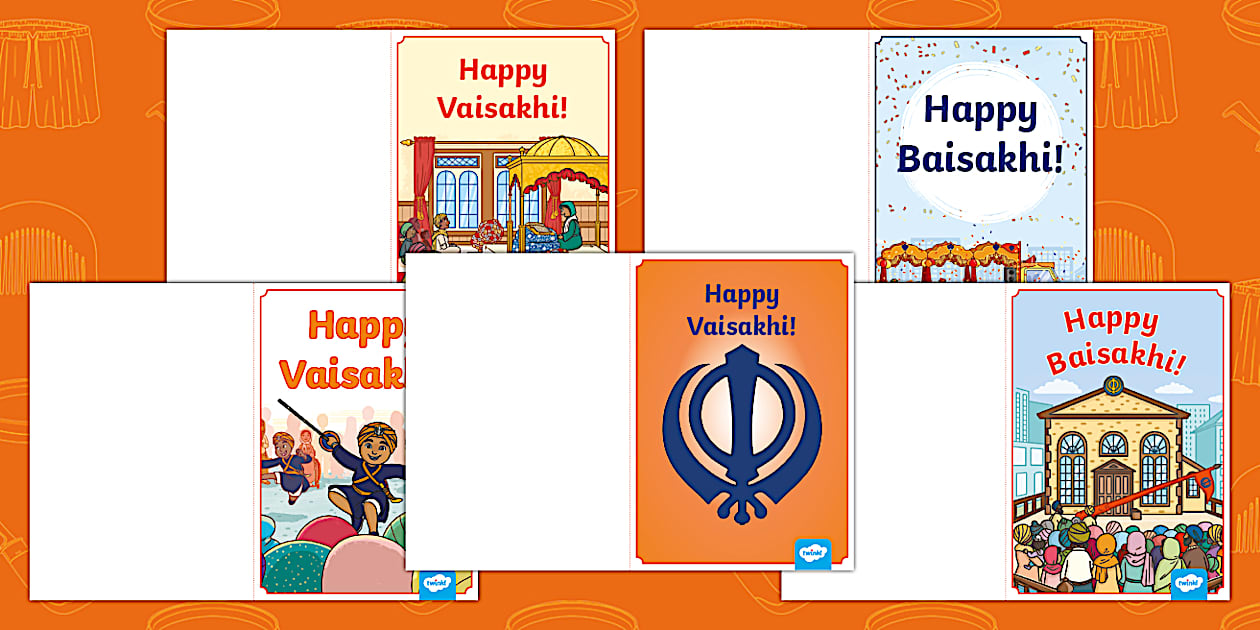 Sikh Vaisakhi Greeting Cards (Teacher-Made) - Twinkl