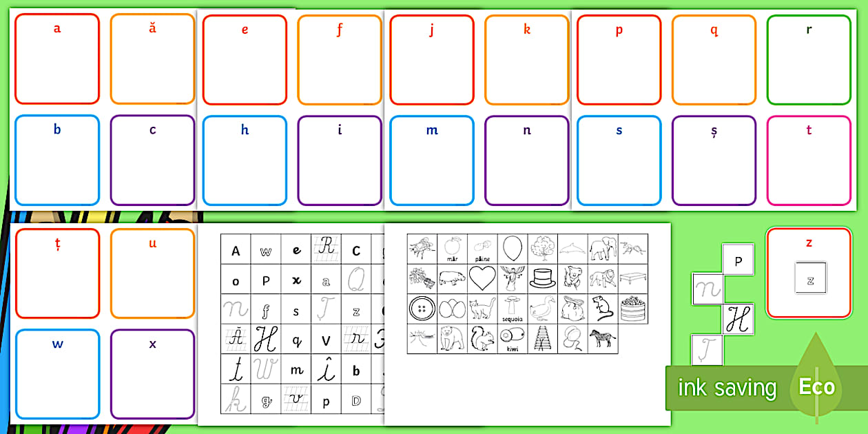 Editable Literele alfabetului – Joc de sortare pentru clasa I