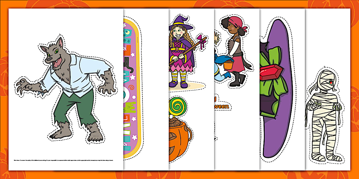 Halloween Cut-Outs and Photo Booth Props (Teacher-Made)