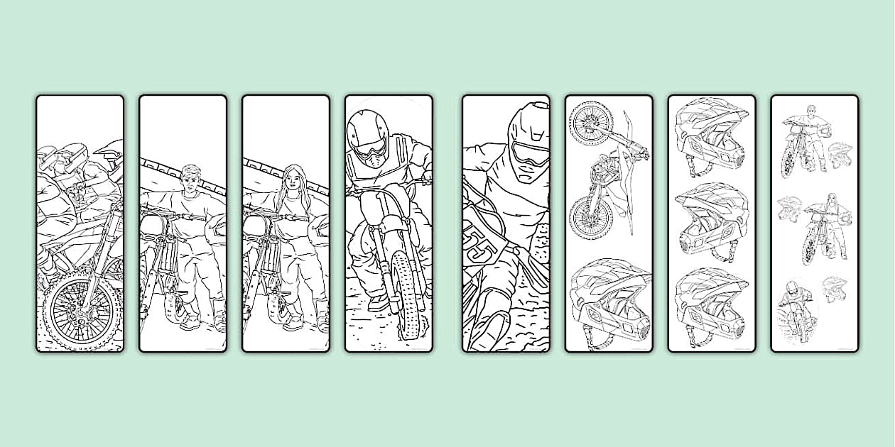 Motocross Bookmarks (teacher made) - Twinkl