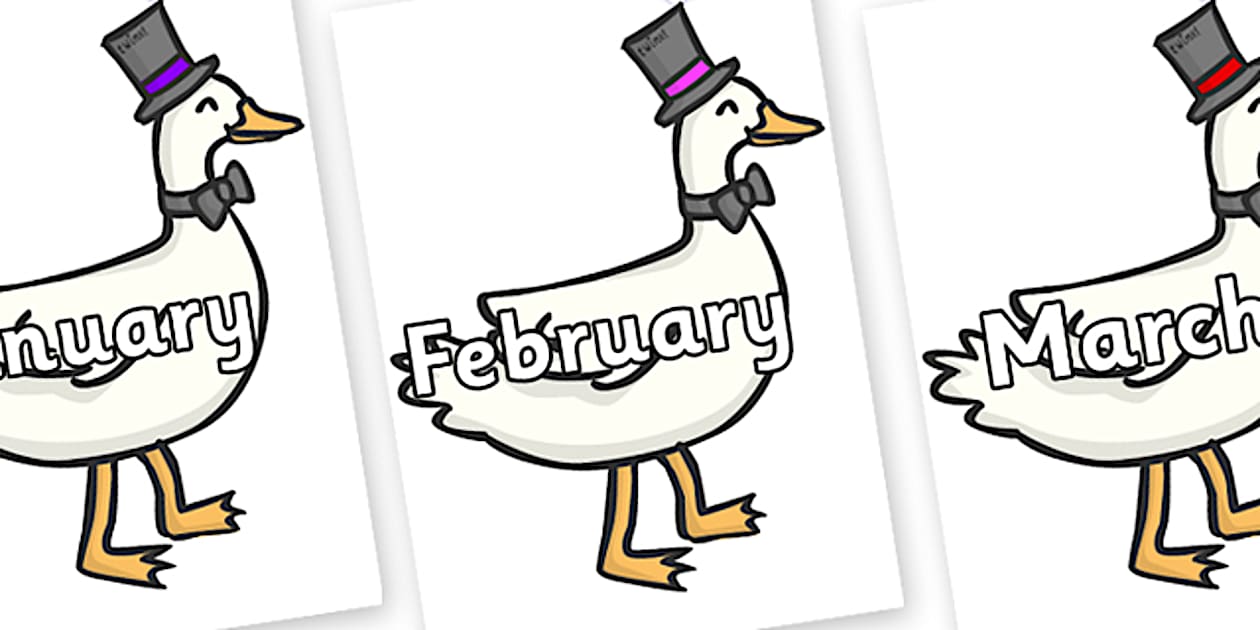 Precursive Months of the Year on Goose (teacher made)