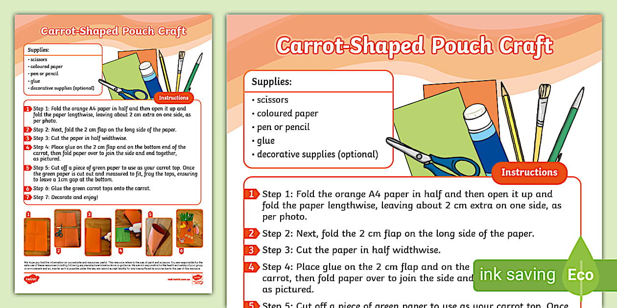 Carrot Shaped Pouch Craft