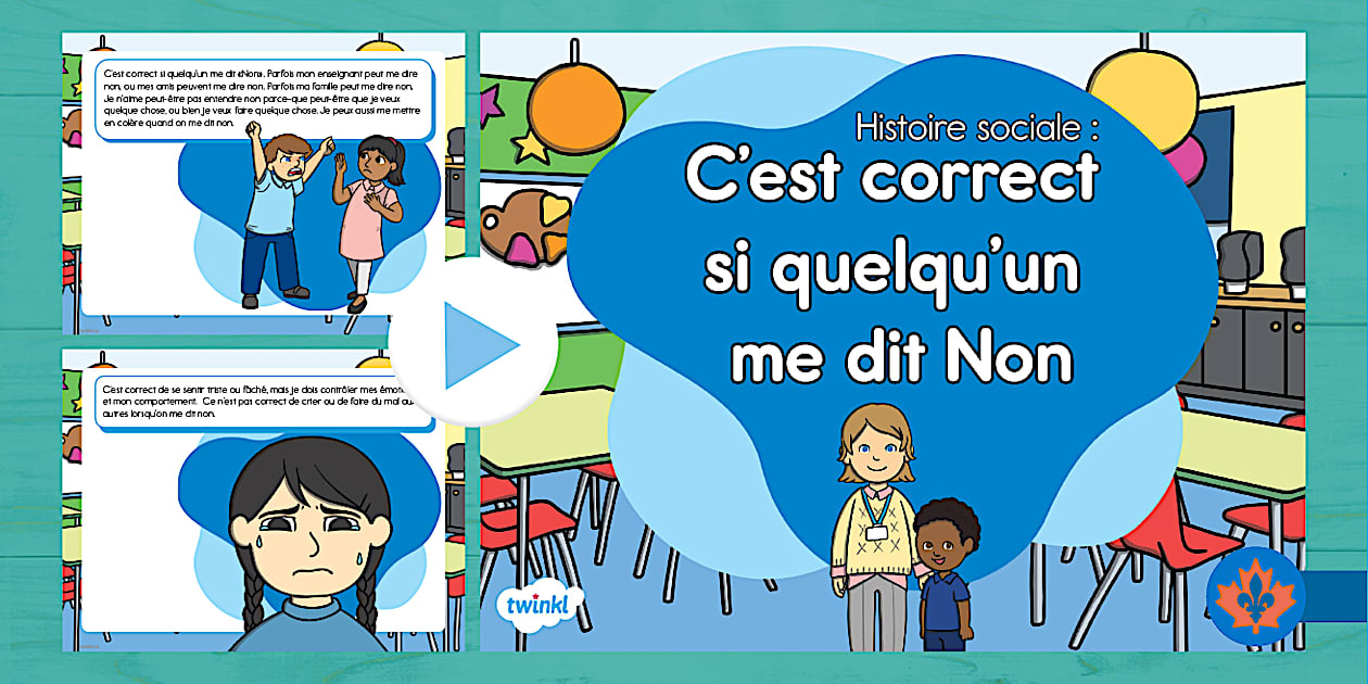 Social Story: It's OK When Someone Says No French - Twinkl