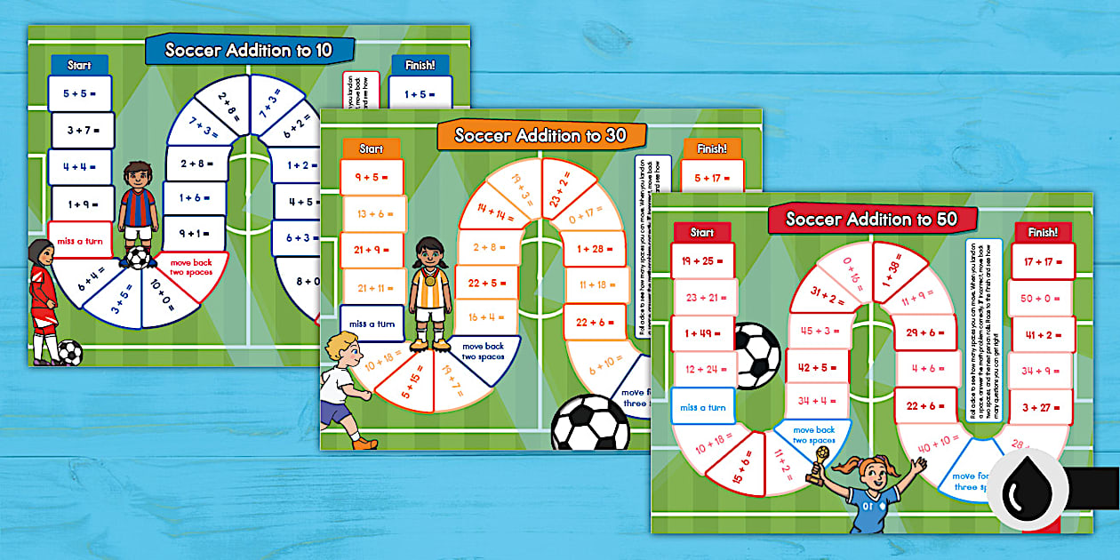 Soccer-Themed Addition Game (professor feito) - Twinkl