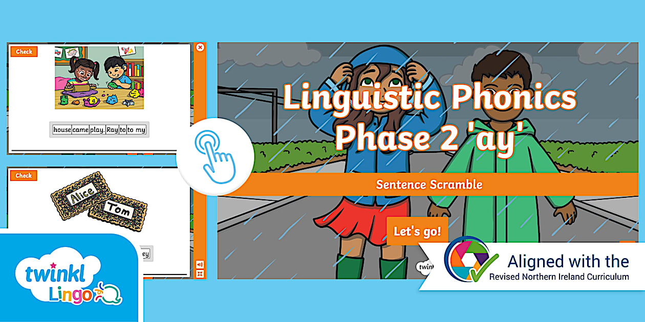 Linguistic Phonics Phase 2 'ay' Sentence Scramble Activity