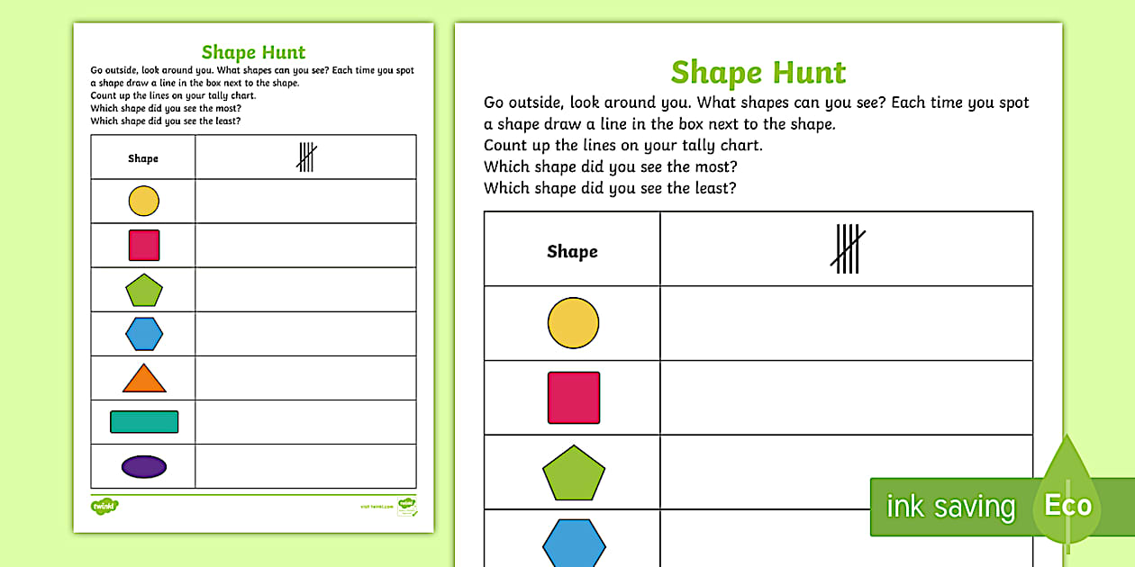 Outdoor Shape Scavenger Hunt - EYLF - Parents (teacher made)