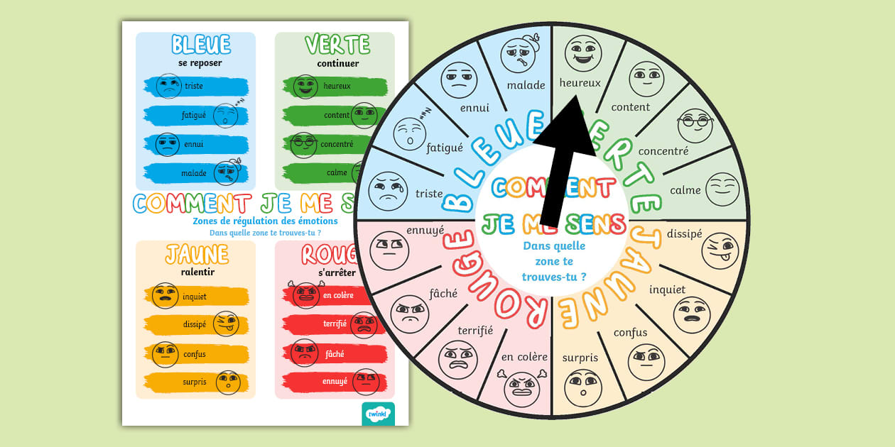 Ce que je ressens : roue de zones de régulation émotionnelle