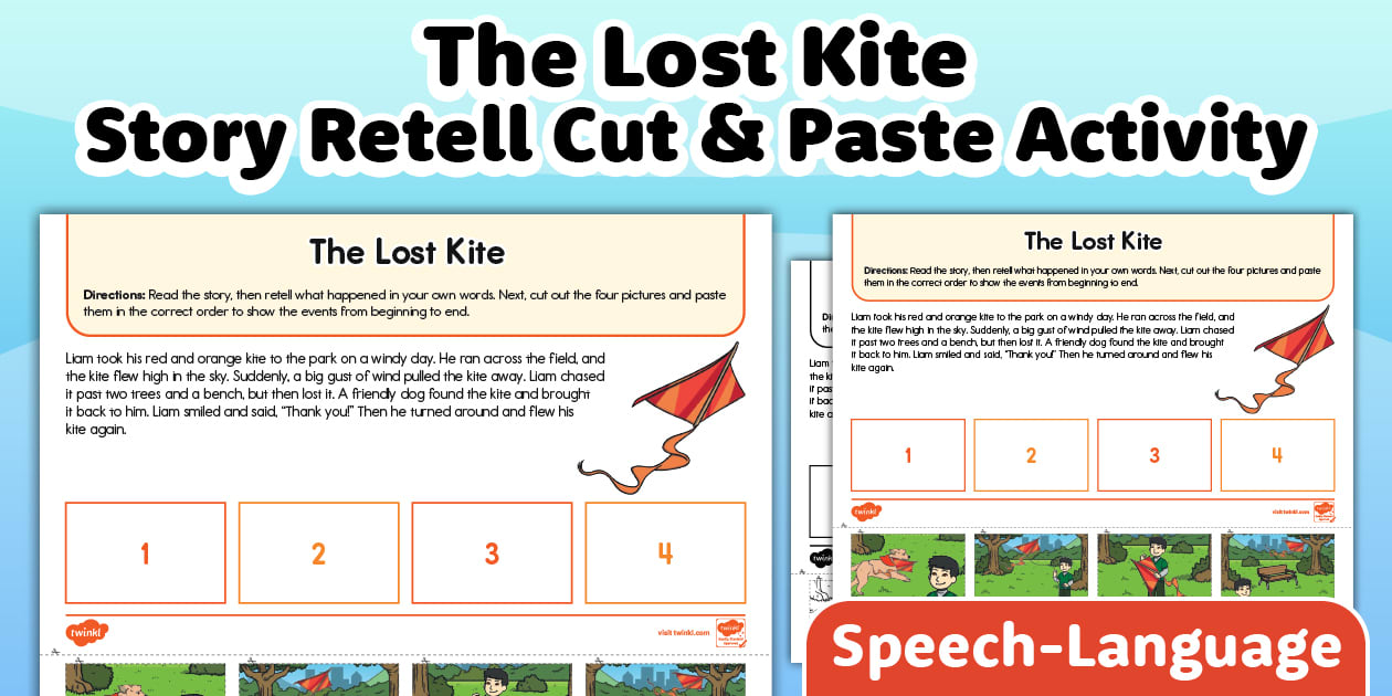 The Lost Kite: Story Retell Cut & Paste Activity for SLP