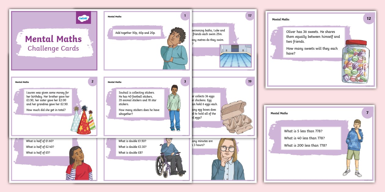 LKS2 Mental Maths Challenge Cards (teacher made) - Twinkl