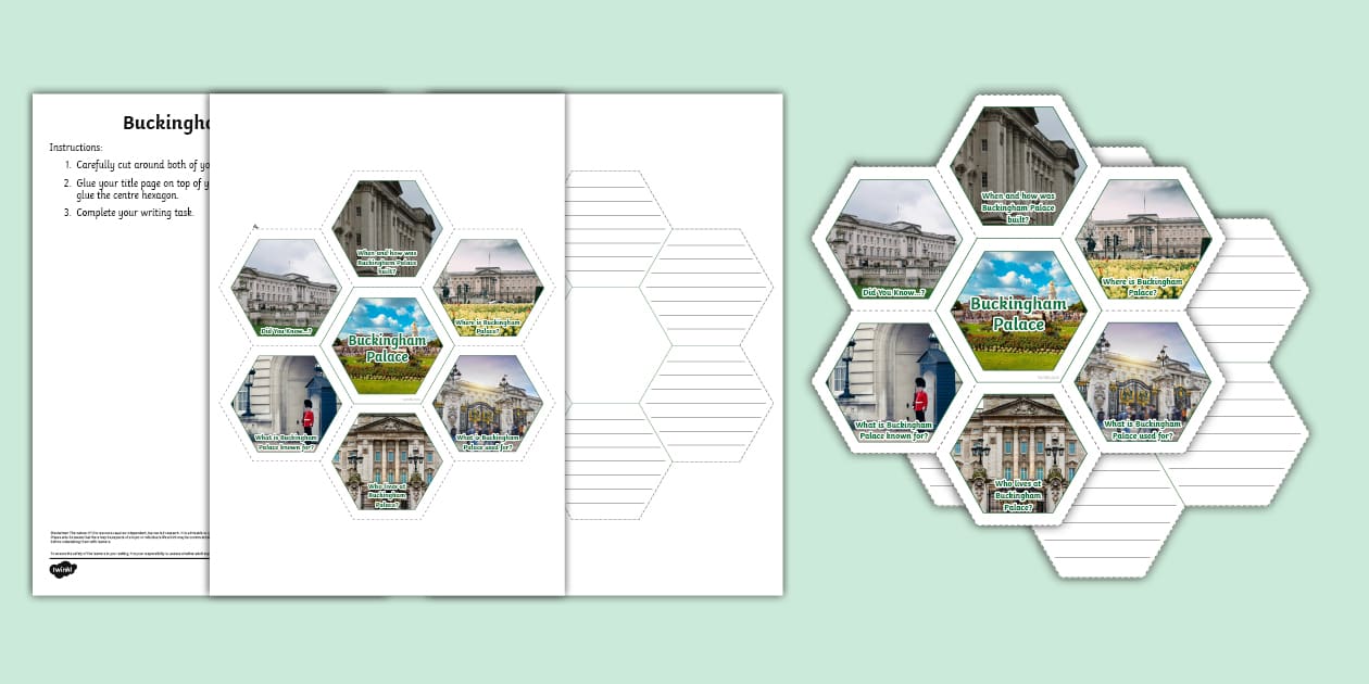 Buckingham Palace Hexagon Writing Template