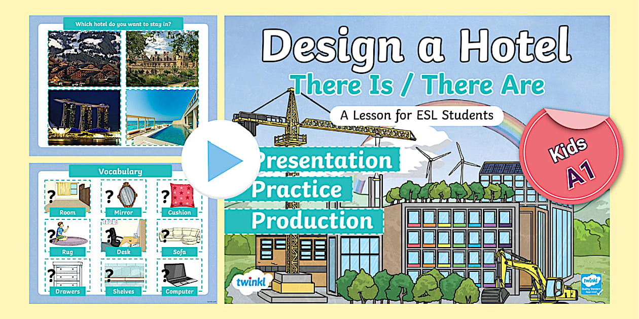 ESL There Is / There Are Design a Hotel Challenge - Twinkl