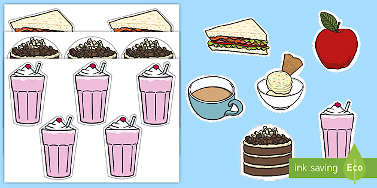 Cafe Food Cut-Outs (Teacher-Made) - Twinkl