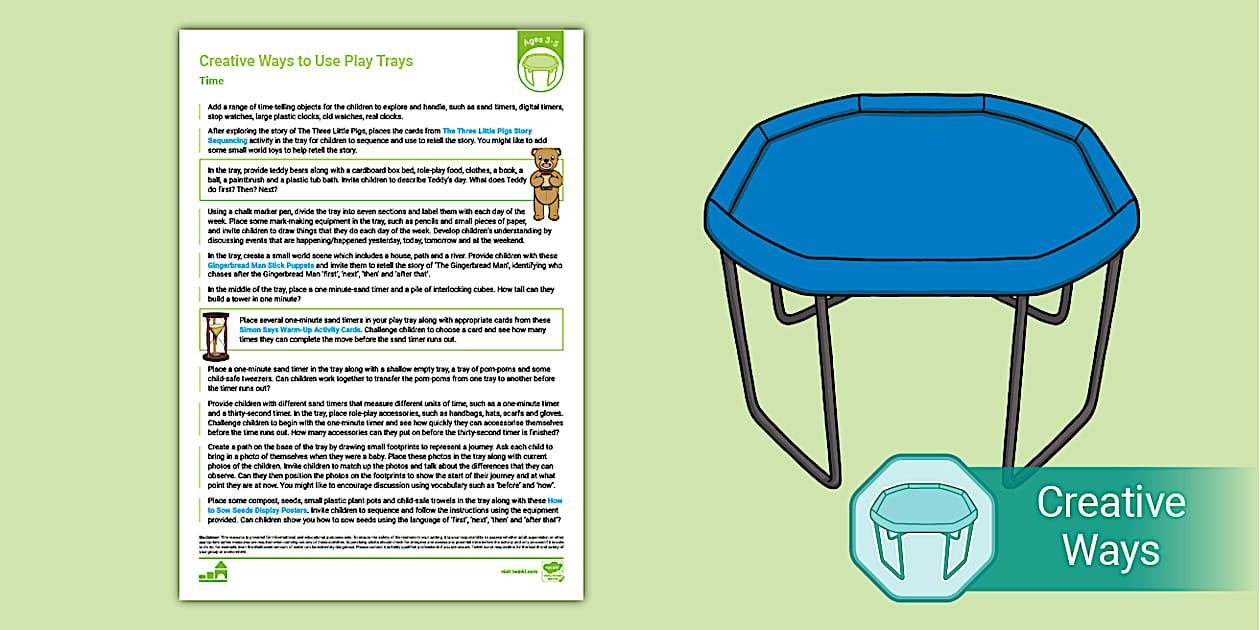 👉 EYFS Ages 3-5 Creative Ways to Use Play Trays: Time