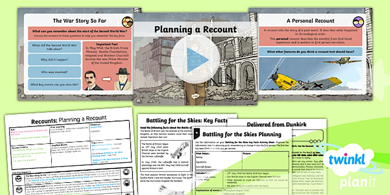World War II: The Battle of Britain: Recounts 1 Y5 Lesson Pack