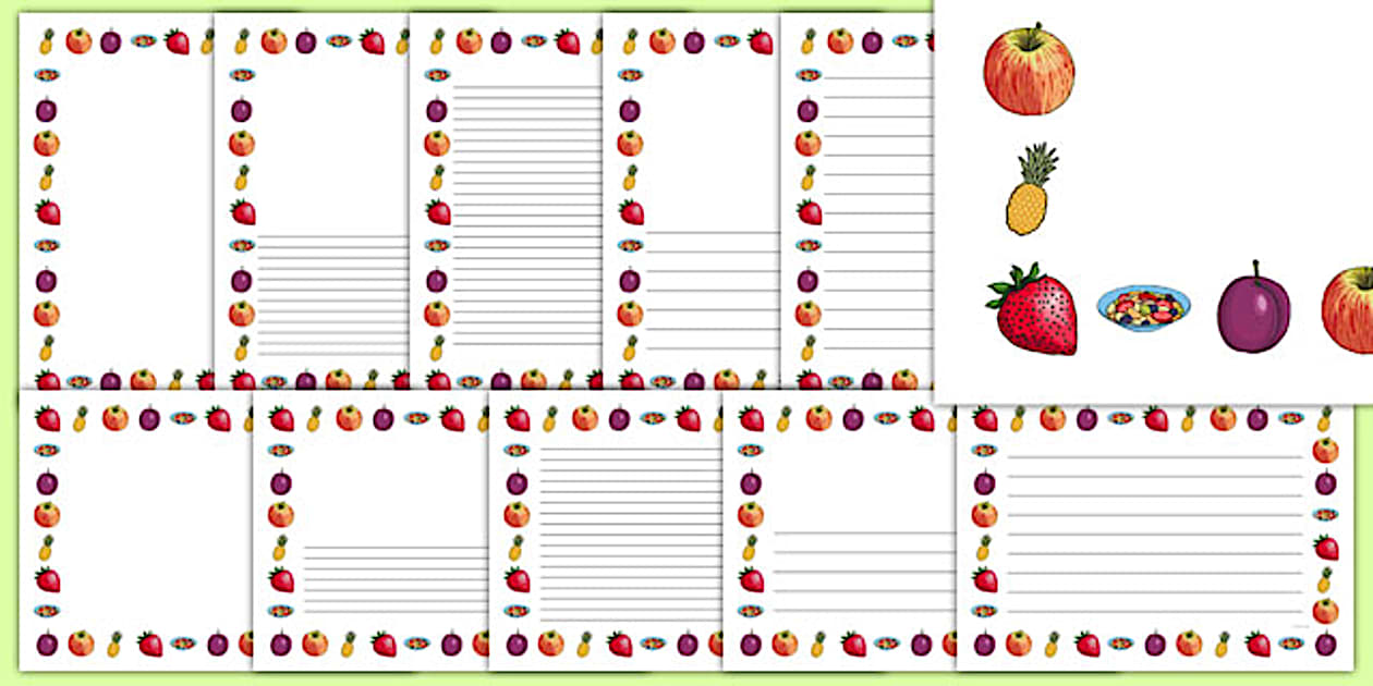 Editable Fruit Salad Page Borders Pack (Lehrer gemacht)