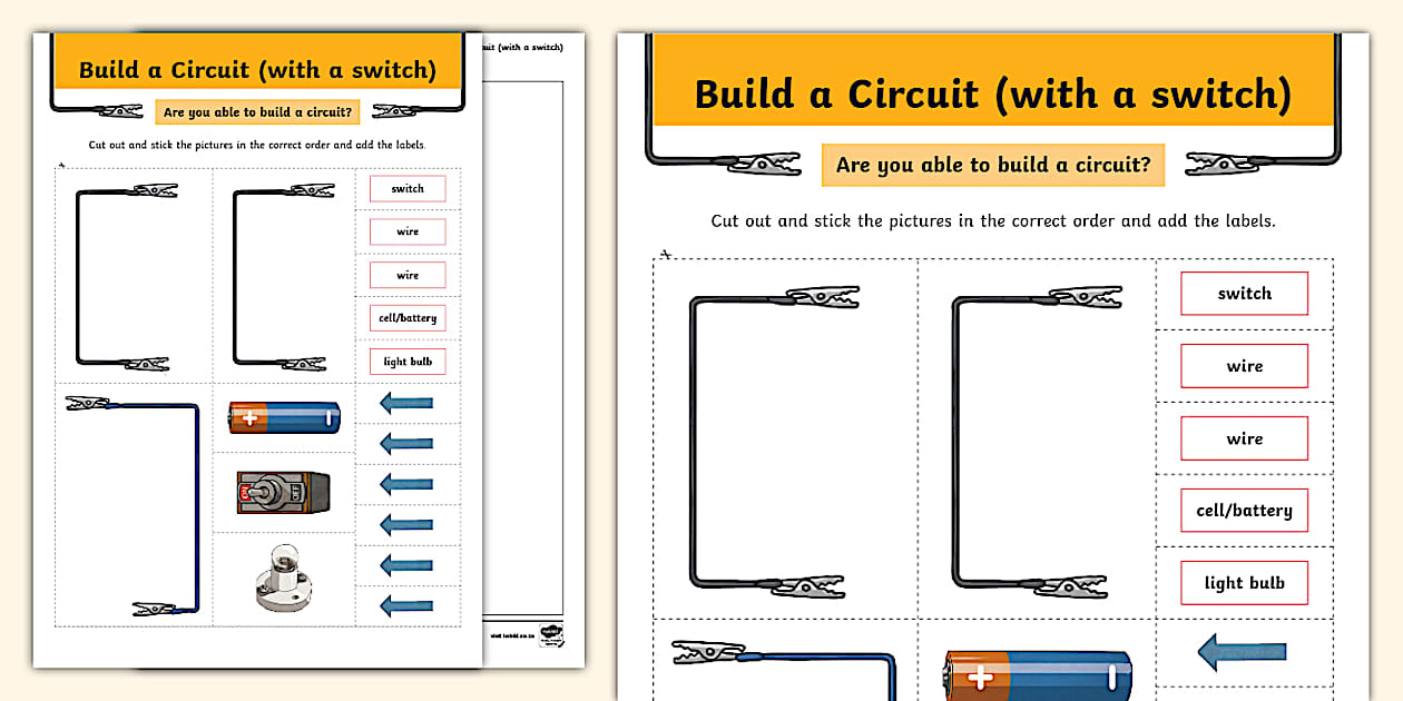 Gr 6: Build a Circuit (with a switch): Cut and Stick