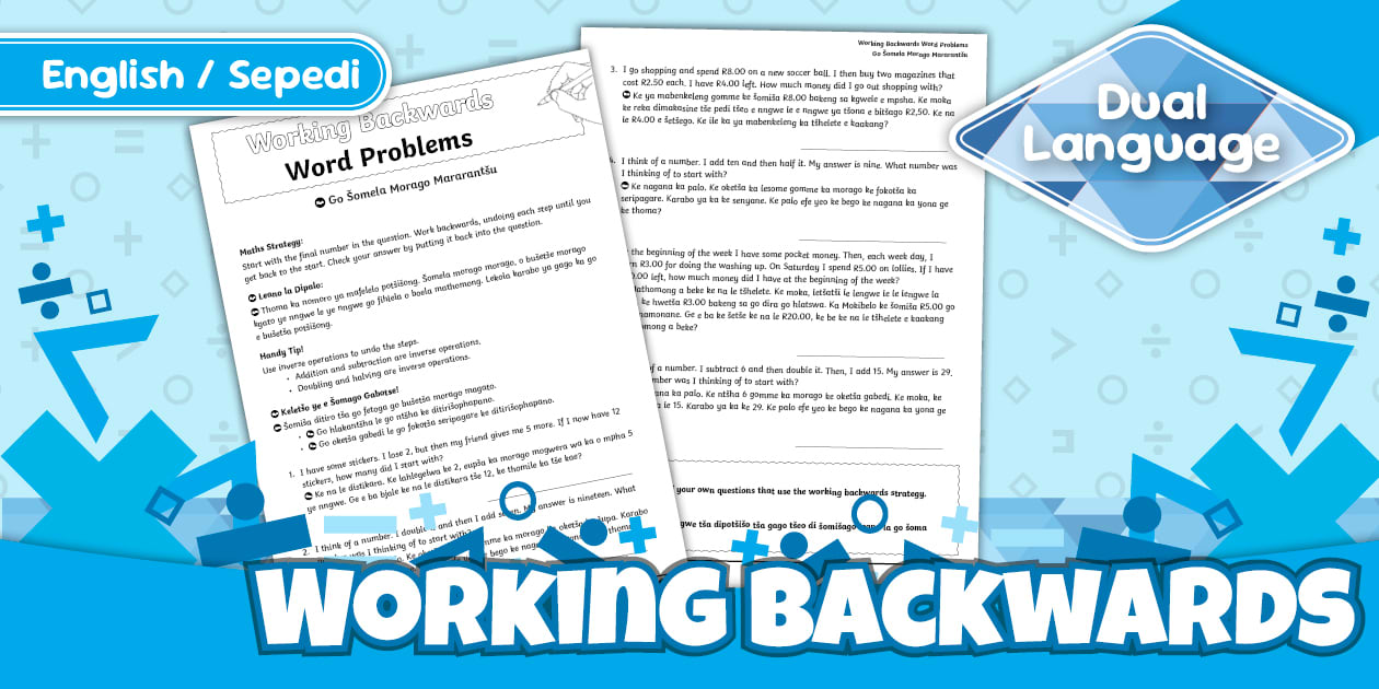 Grade 4 Maths Working Backwards Word Problem Sepedi/English